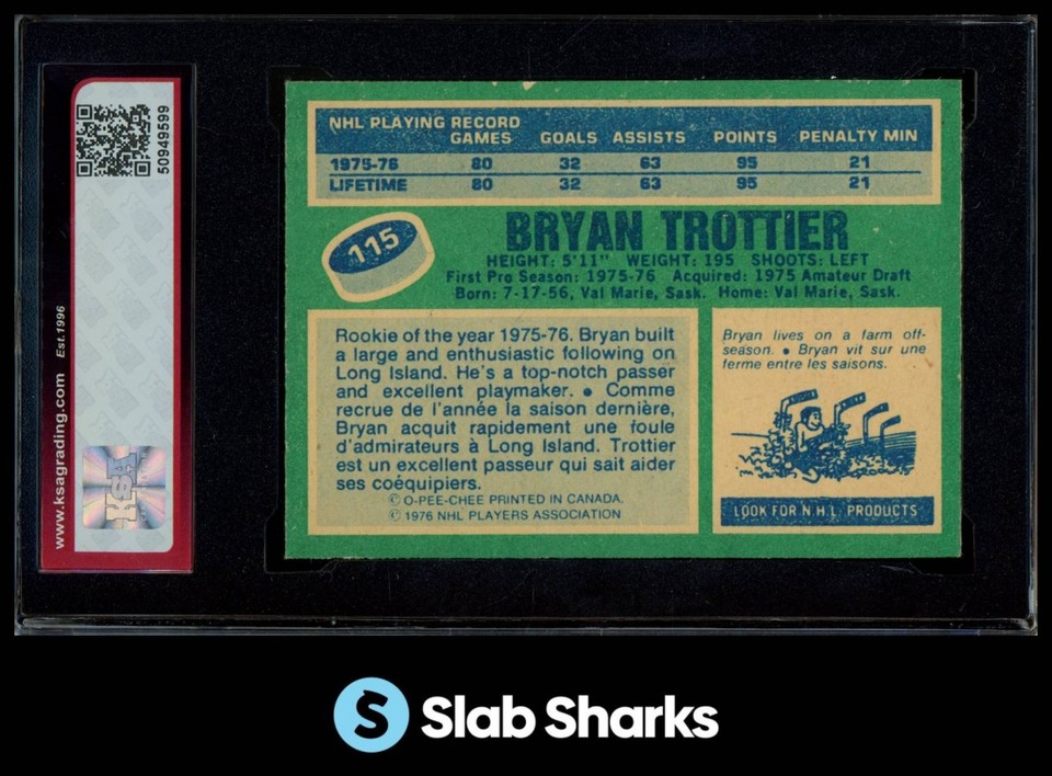 1976 O-PEE-CHEE #115 BRYAN TROTTIER ROOKIE CARD KSA 7.5 | eBay
