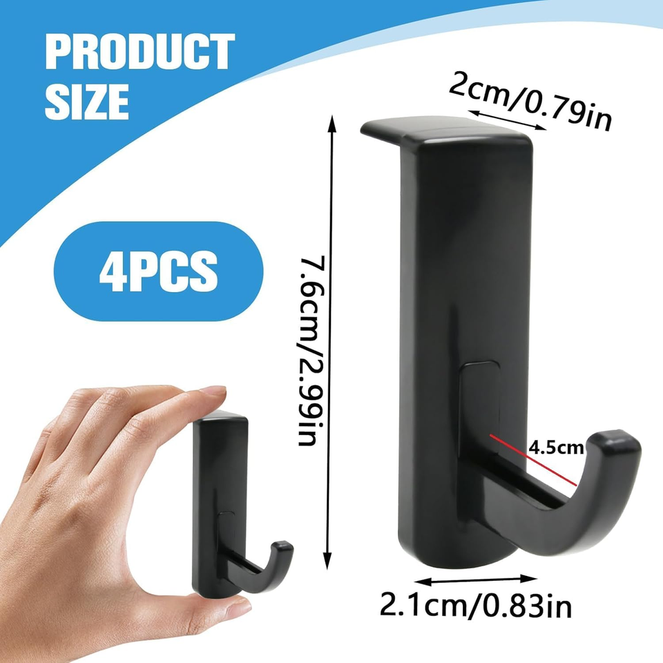 4 Pack Headphone Headset Hanger Stick-On Hook Headphone Monitor Hook ...