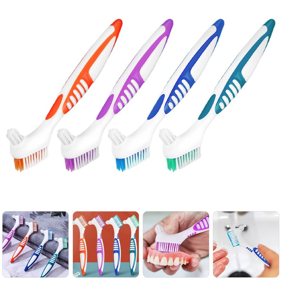 8 Pcs Double Sided Denture Brushes Toothbrushes For Cleaning Dental ...