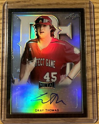 2020 Leaf Metal Perfect Game GRAY THOMAS Rainbow Black Autograph #BA ...