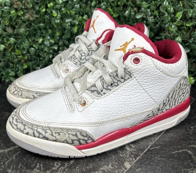 AIR JORDAN 3 PS"Cardinal" Kids Size 1-2 Y Size Unknown Tag Missing ...