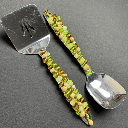 Handmade Oneida Stainless Steel Serving Spoon & Spatula Wire Wrap ...
