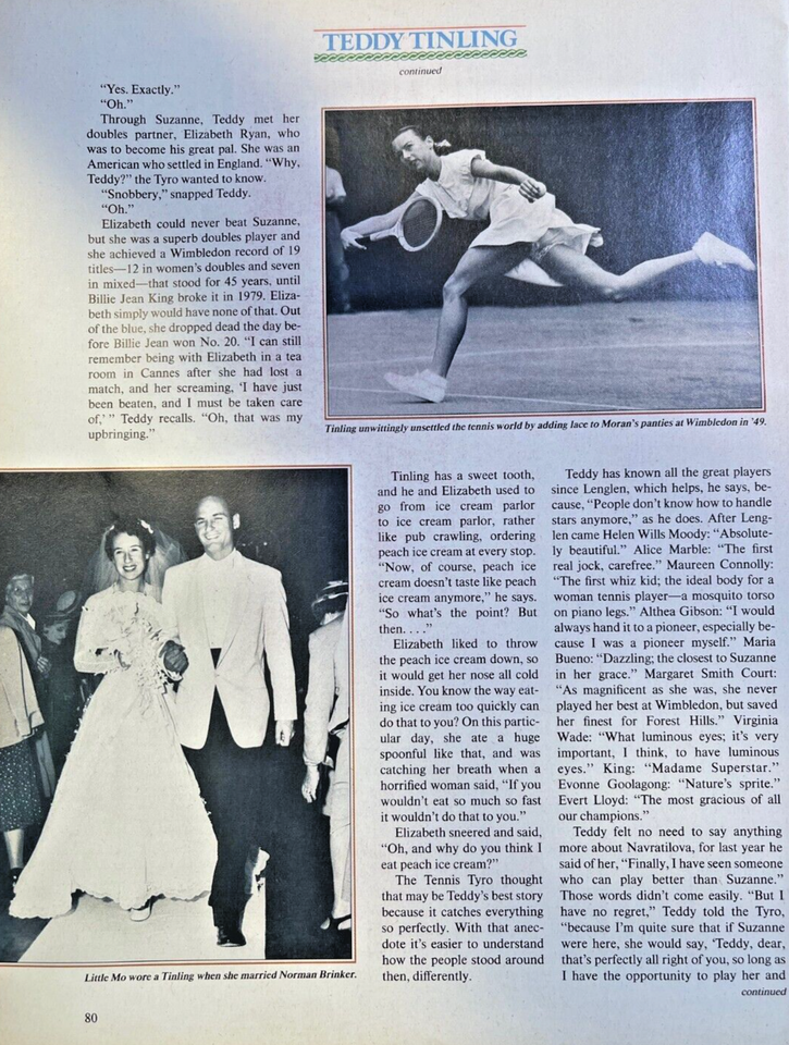 1984 Cuthbert Collingwood Teddy Tinling Tennis Official Author Spy | eBay