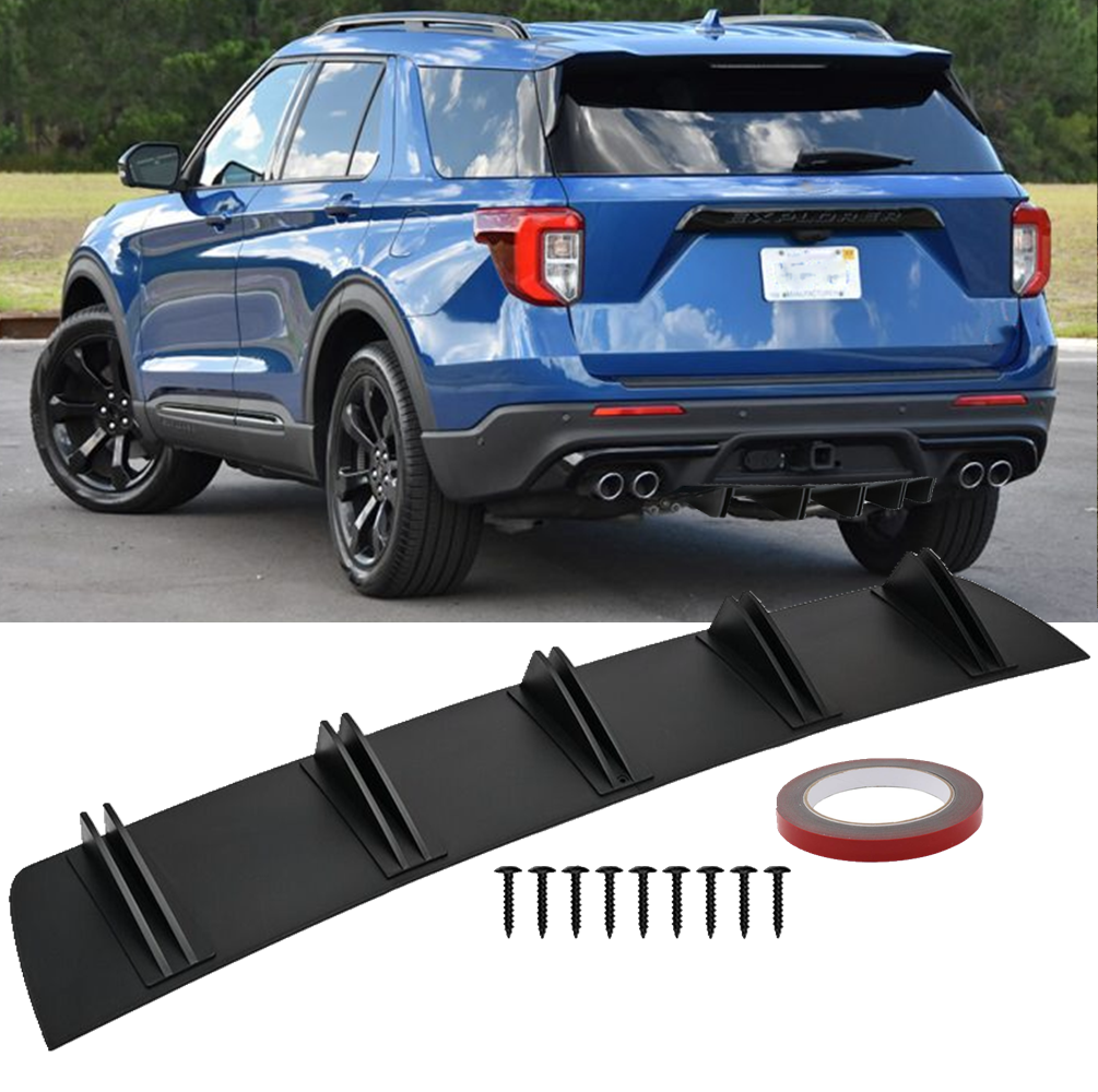 For Ford Explorer ST Rear Diffuser Shark 5 Fins Bumper Lip Splitter ...