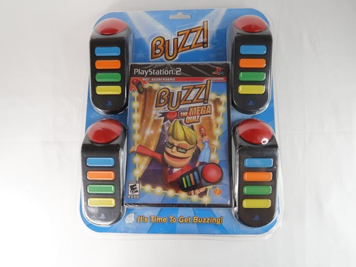 Buzz The Mega Quiz Bundle With 4 Buzzers Sony Playstation 2 PS2 NEW ...