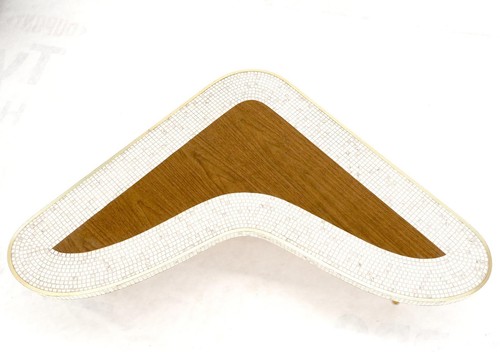 Tile Inlay Triangular L Shape Corner Coffee Occasional Table | eBay