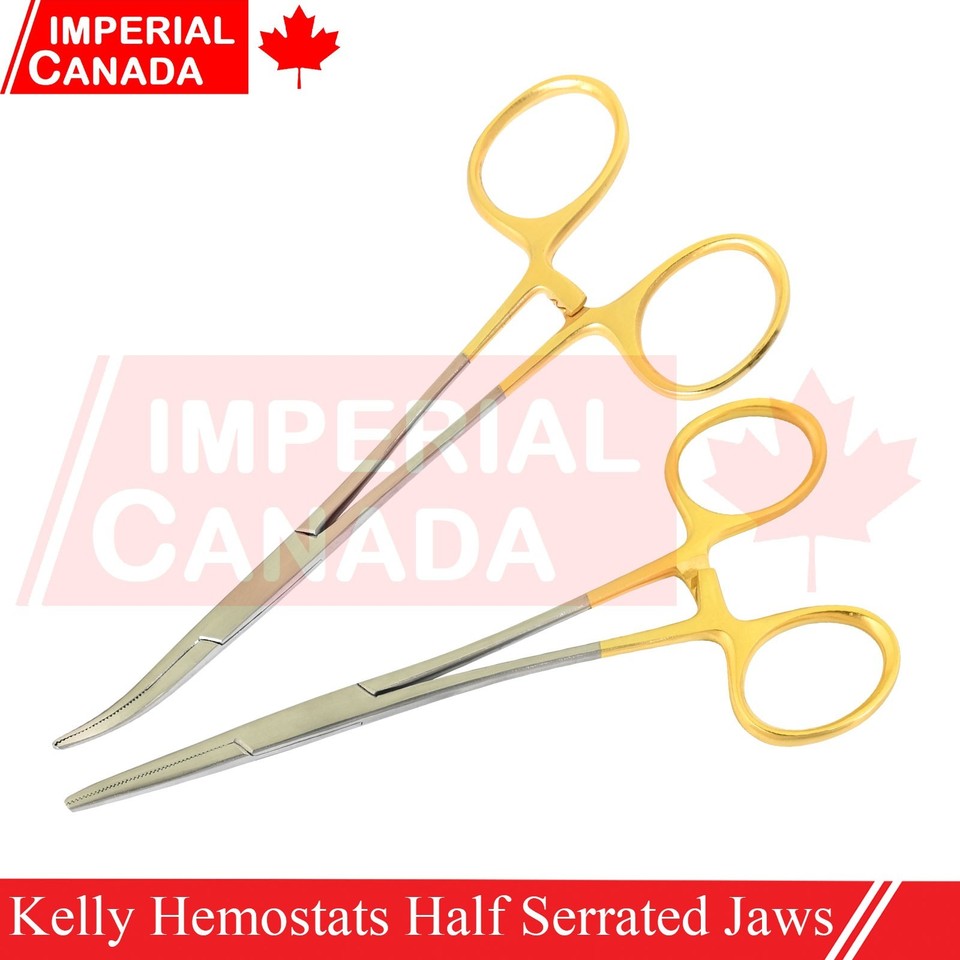 Kelly Hemostat Straight Curved Locking Clamp Veterinary Forceps ...