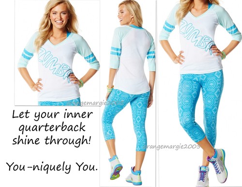 ZUMBA FITNESS 2 PIECE SET~Aztec Capri Leggings & Tee Shirt Top YouNique ...