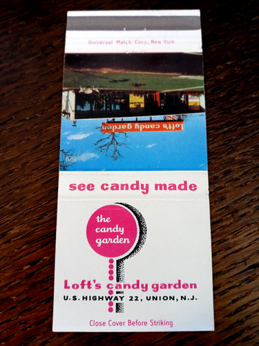 Vintage Matchbook: Loft's Candy Garden, Union, NJ | eBay