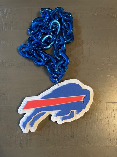 NFL BUFFALO BILLS BIG CHAIN LOGO BIG PLASTIC NECKLACE BLUE FOAM LOGO ...