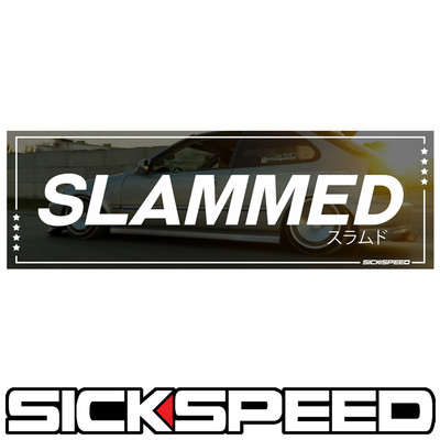 4 PC SICKSPEED SLAMMED STICKERS VINYL DECAL KIT PACK FOR CAR/TRUCK LIP ...