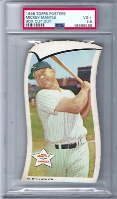 1968 Topps Mickey Mantle Poster Box Cut Out New York Yankees PSA 3.5 | eBay