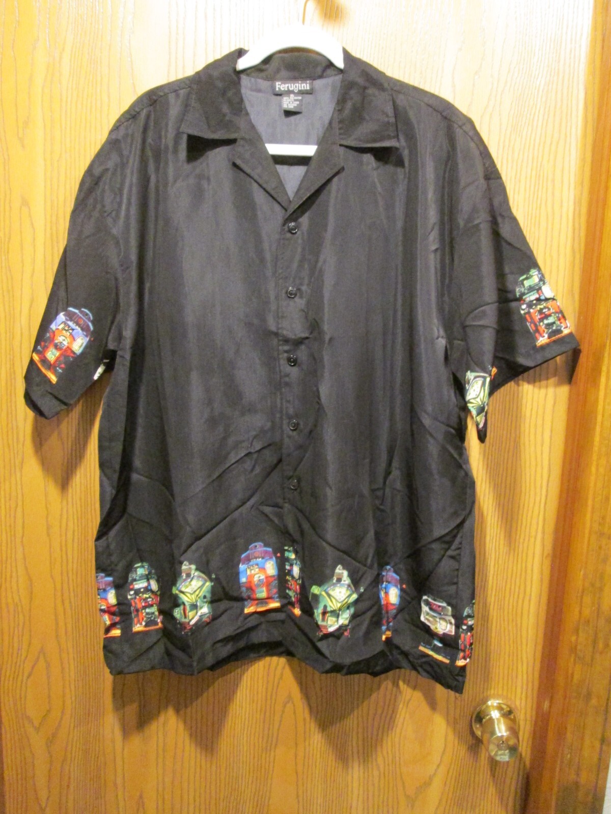 FERUGINI MEN SHORT SLEEVE POLYESTER LAS VEGAS SLOT MACHINE SHIRT SIZE ...