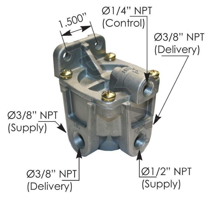 RG2 Type Relay Valve Part # KN28510X, 5396KN28510, KN28510, 034057, 170 ...