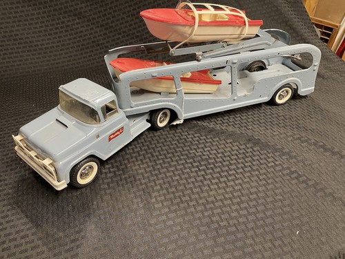 VTG 1960s Buddy L Pressed Steel Marine Boat Hauler Transport Truck Near ...