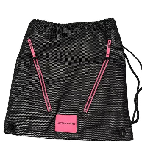 Victoria's Secret Pink Black Drawstring Backpack | eBay