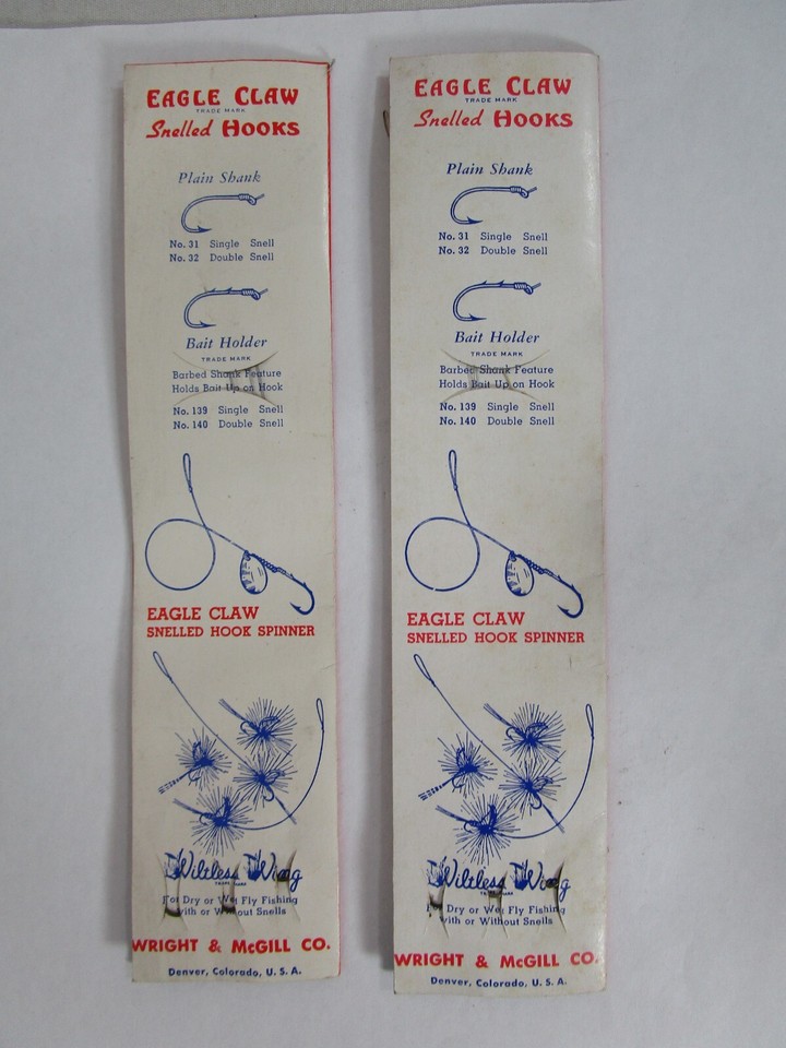 Vintage Eagle Claw Size 4 and 6 Hook Packs Paper Sleeve with hooks | eBay