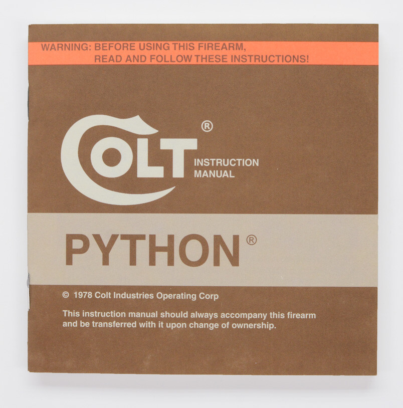 Colt Python Manual, Repair Station List And Letter. 1978 Free Shipping | eBay