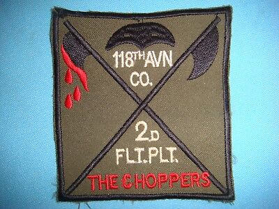 VIETNAM WAR PATCH, US 118th AVN CO 2nd FLIGHT PLT " THE CHOPPERS " | eBay