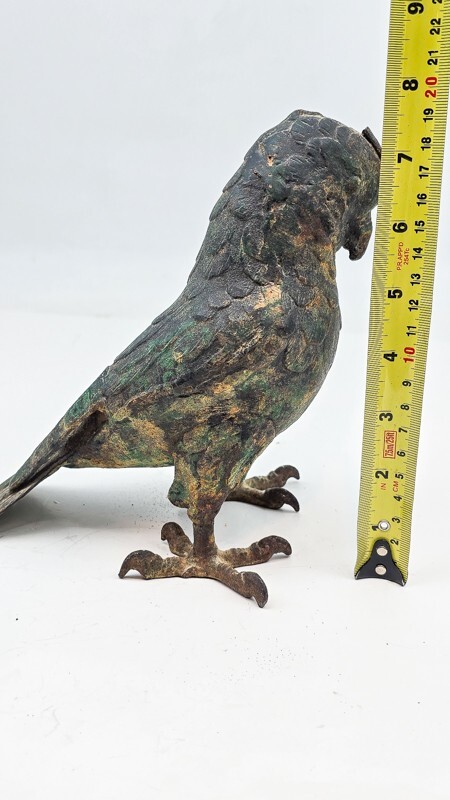 RARE Vintage 8” Cast Iron Metal Japan Cockatoo Parrot Bird Figure ...