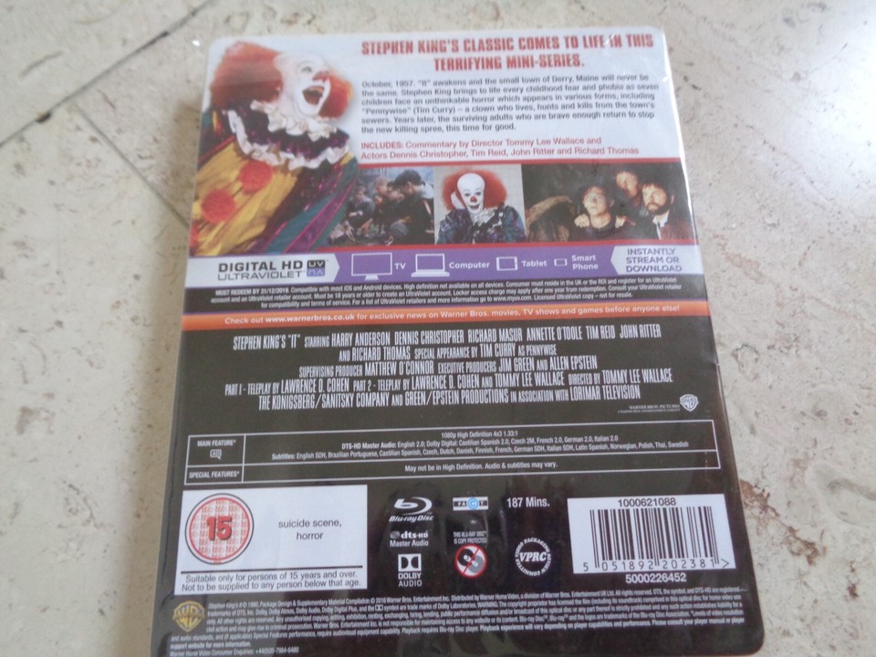 Stephen King´s IT TV MINI SERIES Blu-ray SteelBook TIM CURRY John ...