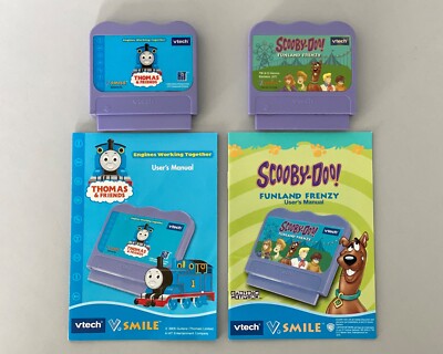 VTech VSmile Game Lot 2 Games Scooby-Doo & Thomas and friends train ...