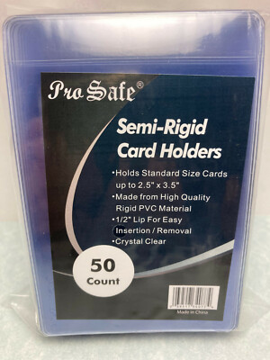 50x ProSafe Regular Semi-Rigid Sports/TCG Card Holders Holds Standard ...