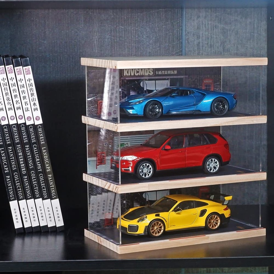 1:24 Scale 3-Tier Vehicle Display Case with Parking Lot Scene for ...
