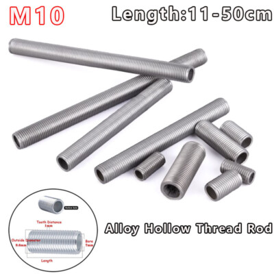 M10 12-45cm Allthread Hollow Threaded Rod Tube, Electrical Lamp Socket ...