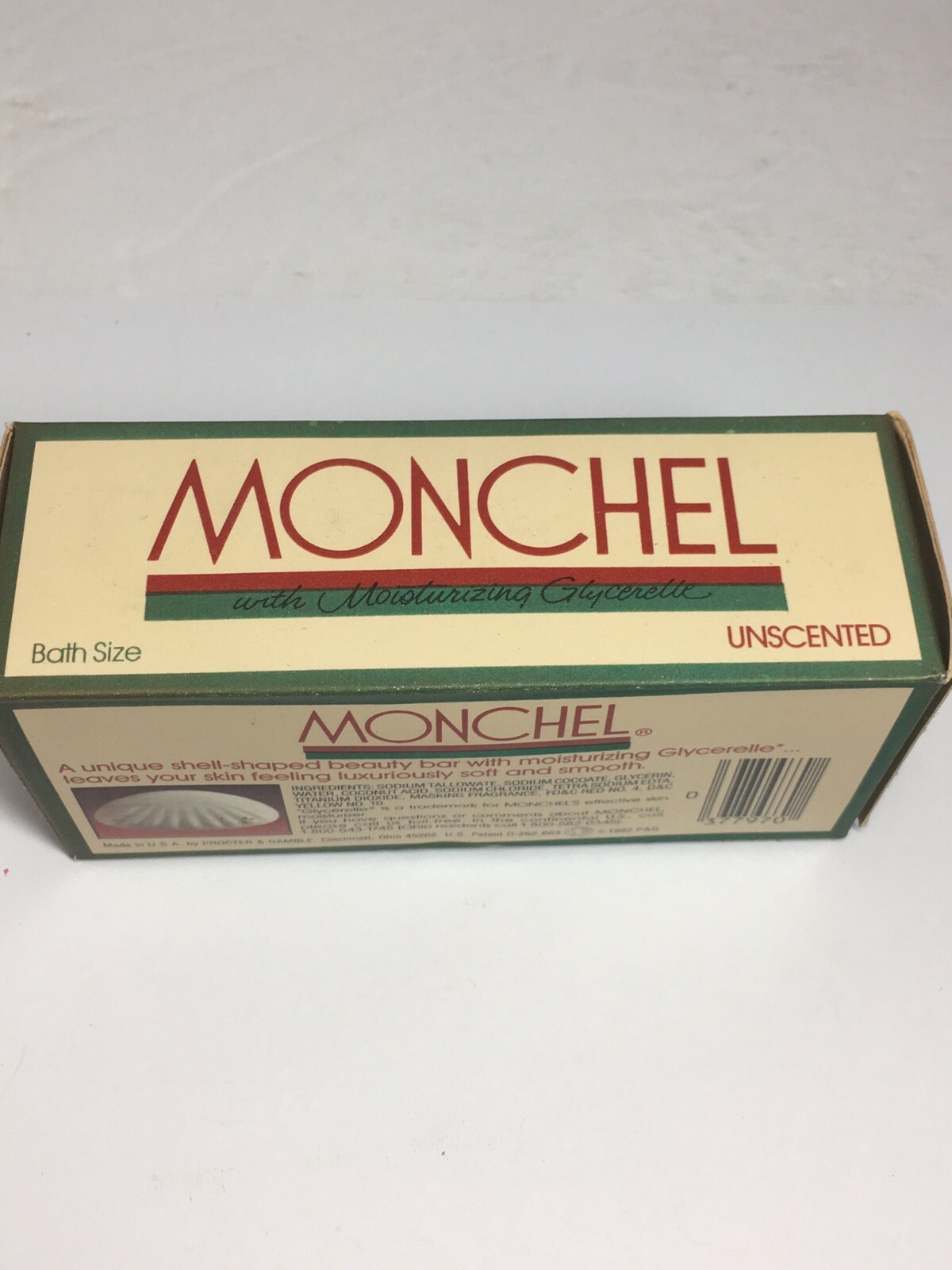 Vintage 1982 MONCHEL Face Body Bar Soap 4.75 oz White Unscented ...