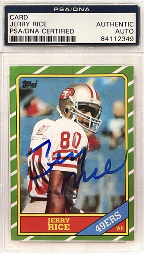 1986 Topps Jerry Rice Rookie Reprint Auto PSA/DNA Certified San ...