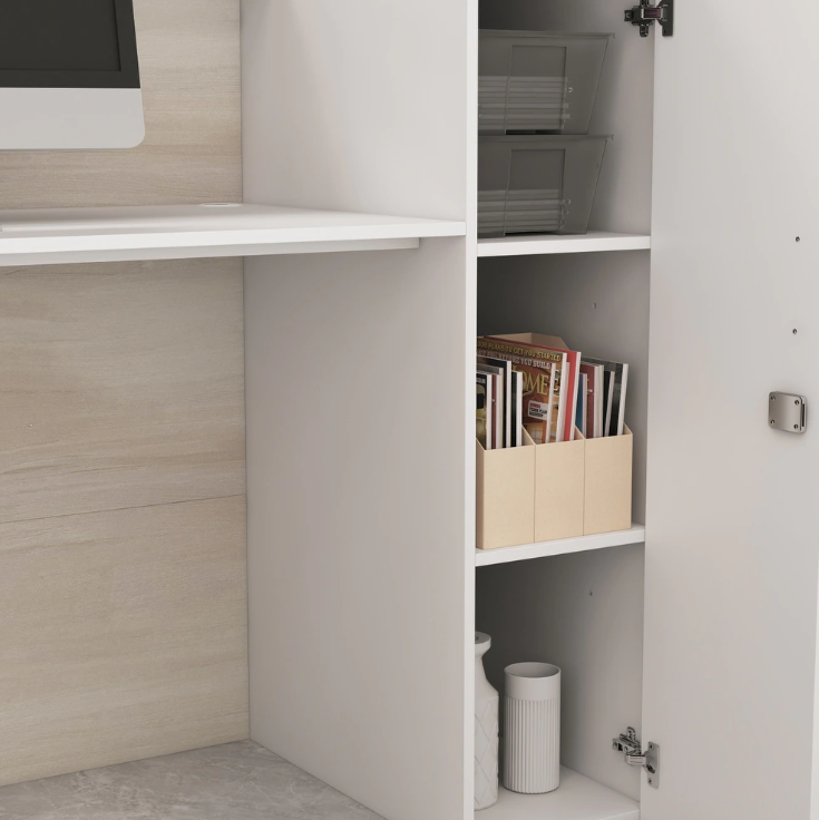 Reception Desk Office Counter Top White Wood Checkout Register ...