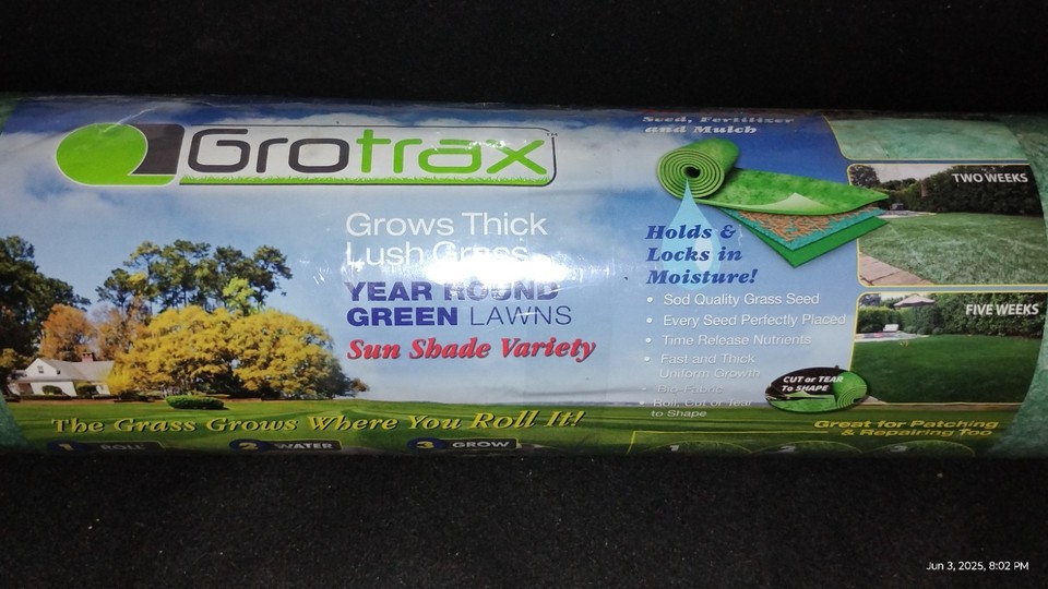Grotrax Biodegradable Grass Seed Mat - 100 sqft Year Round Green ...