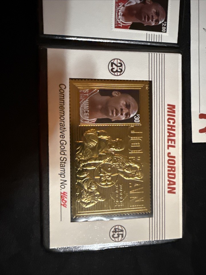 Michael Jordan St. Vincent First Day Issue Gold Stamp 1996 Upper Deck ...