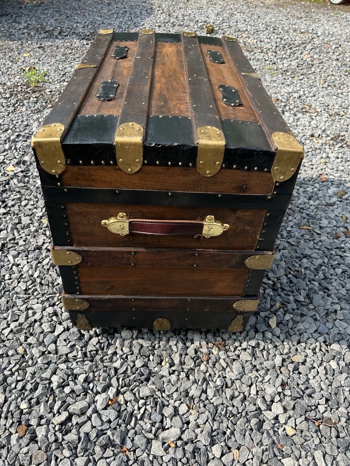 Antique Trunk Chest Refinished/Free Shipping | eBay