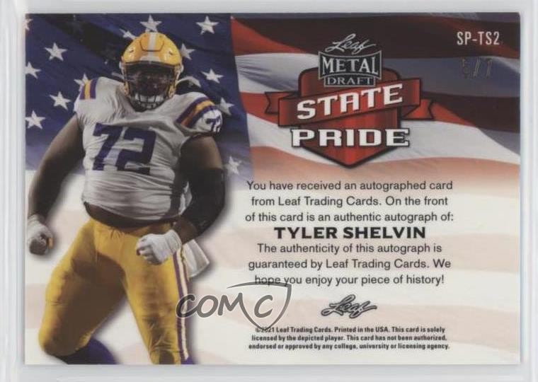 2021 Leaf Metal Draft State Pride Purple Mojo /7 Tyler Shelvin #SP-TS2 ...