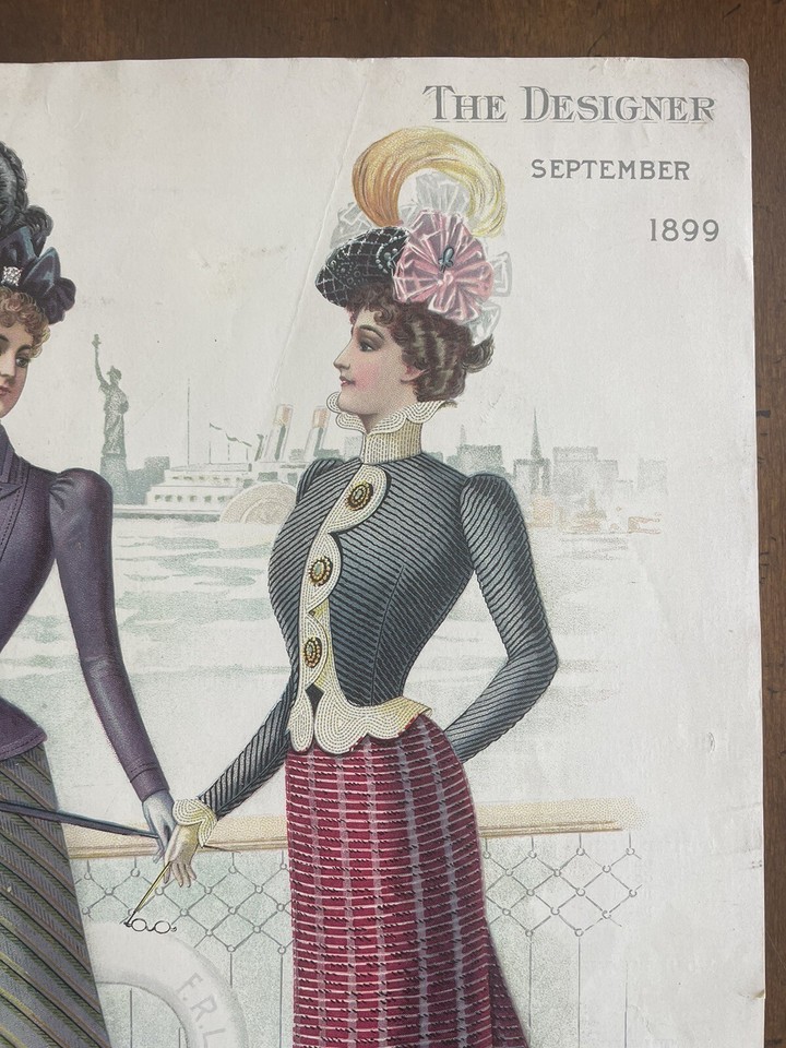 Antique Original FASHION PLATE Litho - THE DESIGNER 1899 Victorian ...