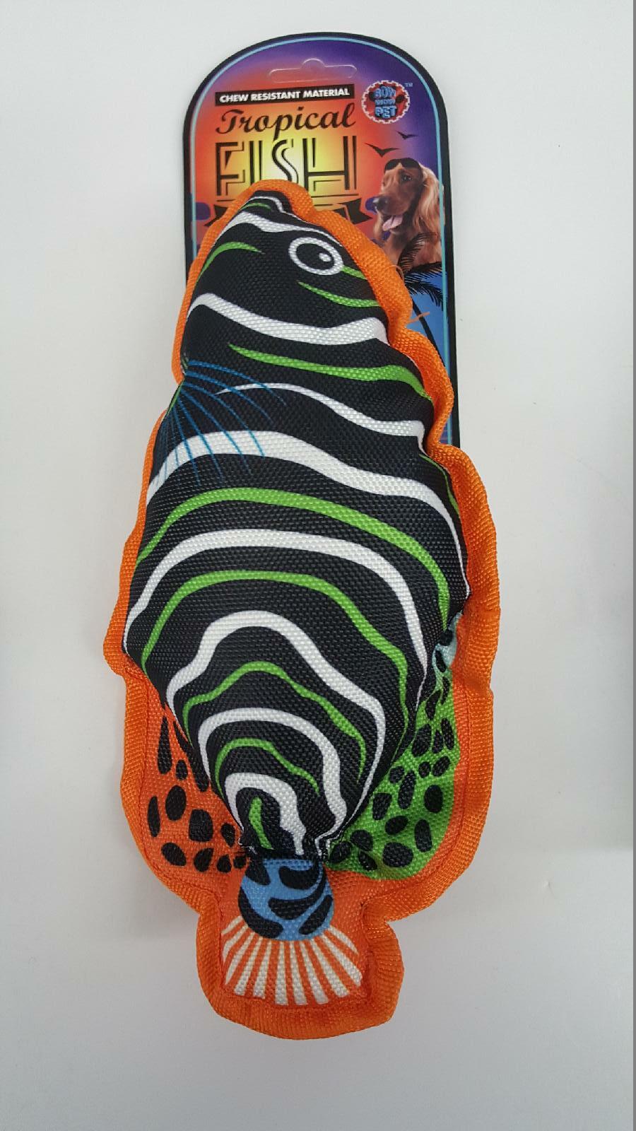 Chew Resistant Big Tropical Fish Squeaking Dog Toys In 4 Color Design ...