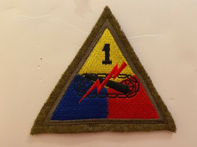 TT361 Late 1930s WW2 US Army Armored Tank Battalion Triangle Patch 1st ...