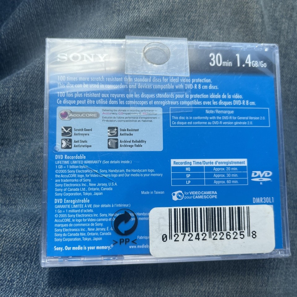 Sony Handycam DVD-R Blank Mini Discs 30 min 1.4 GB 3 Pack 27242621886 ...