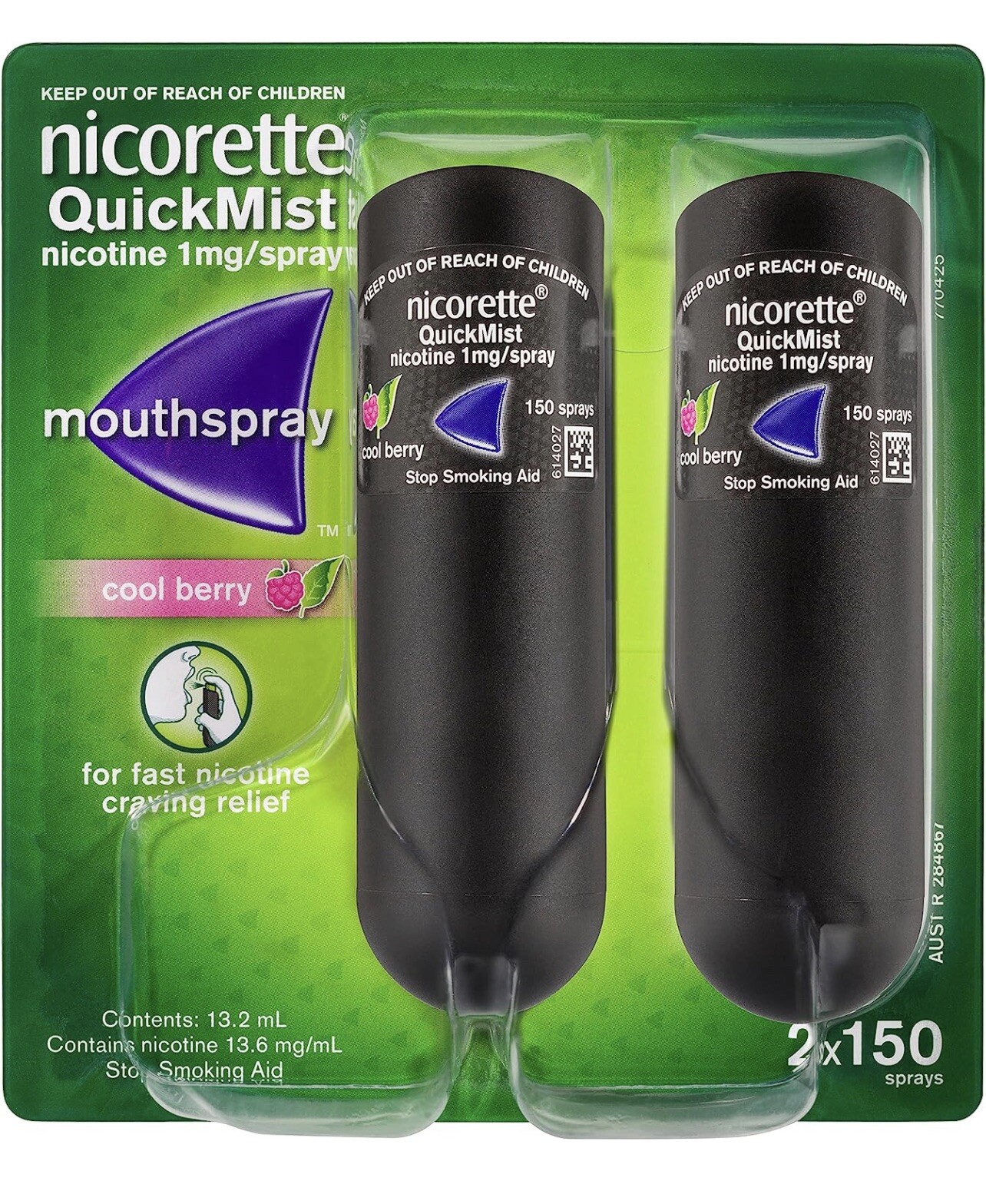 Nicorette Quickmist Quit Smoking Spray, Cool Berry - 2 Pack ...