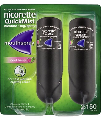 Nicorette Quickmist Quit Smoking Spray, Cool Berry - 2 Pack ...