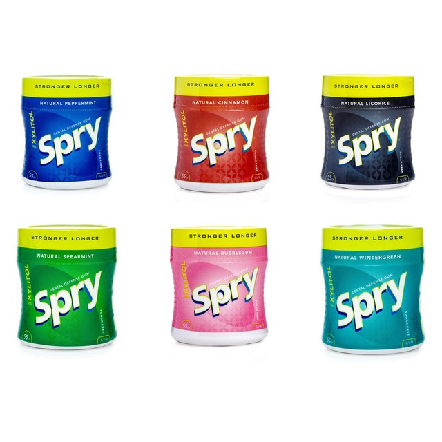 Spry Fresh 100% Natural Xylitol Chewing Gum Dental Defense System ...