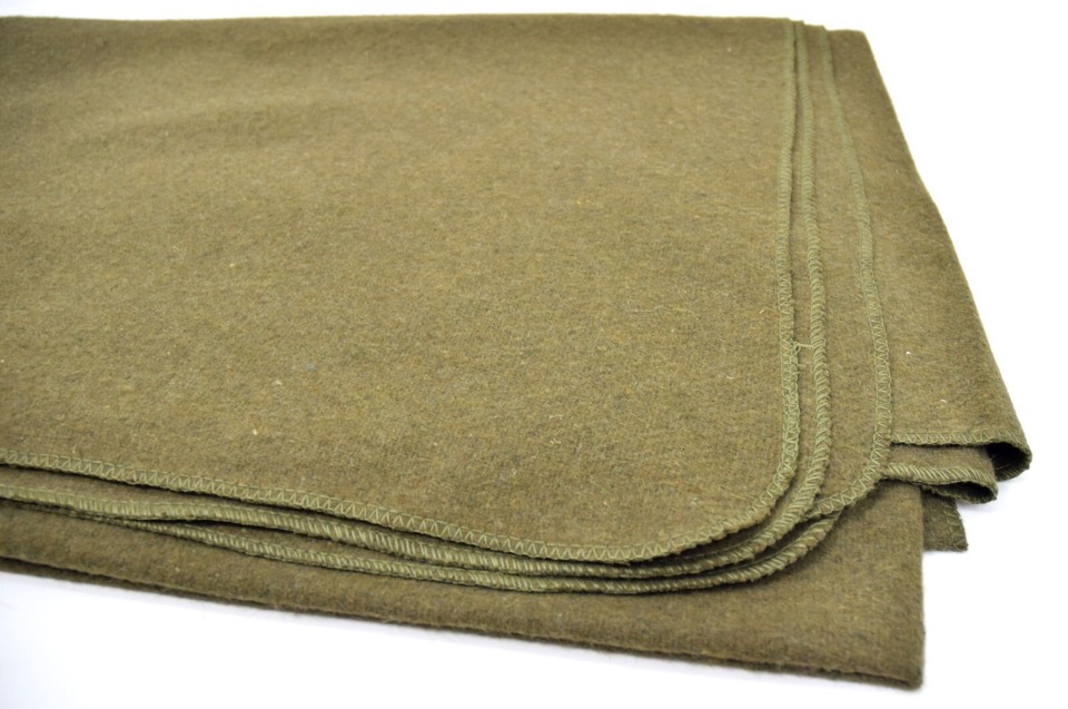 Military Khaki Wool Blanket US Style Olive 200x155 cm Bedding Outdoor ...