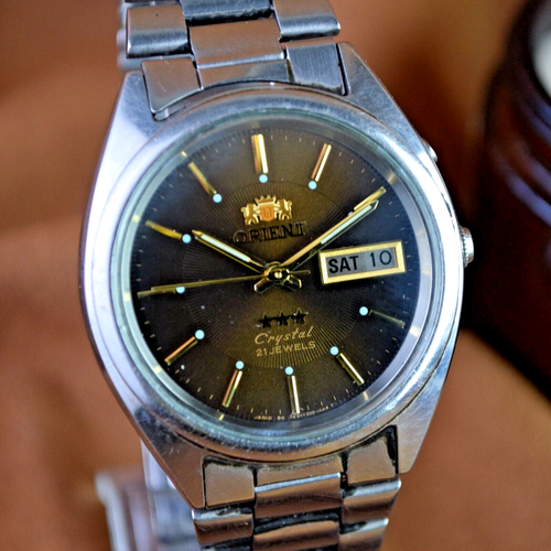 Vintage Men's Wristwatch ORIENT CRYSTAL AAA Japanese Watch 21 Jewels ...