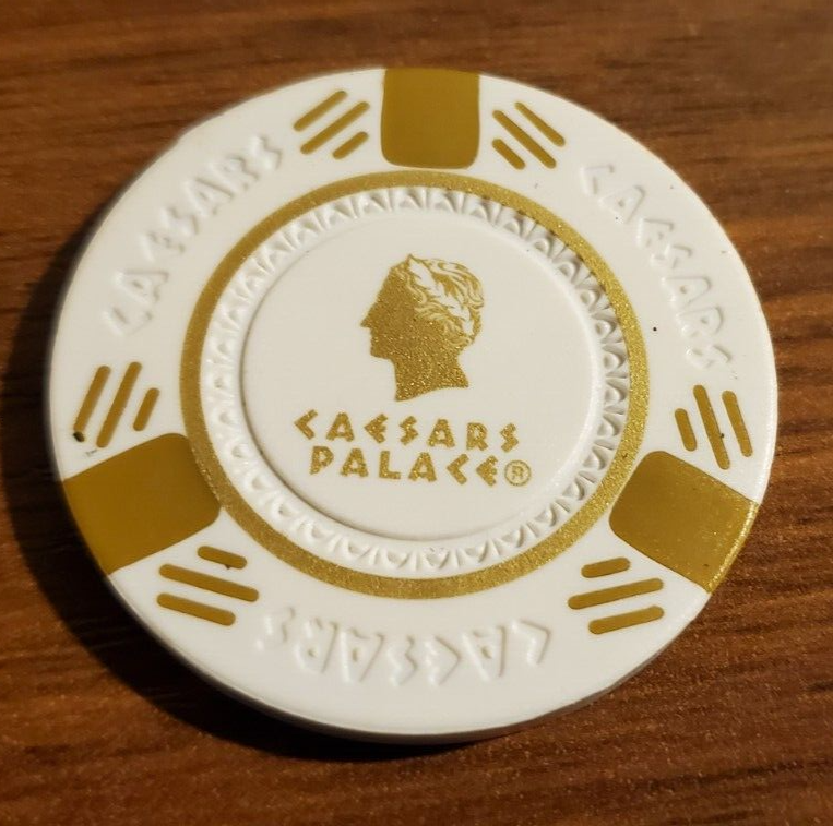 Caesars Palace Casino Poker Chip WHITE & GOLD Las Vegas Poker Chip | eBay