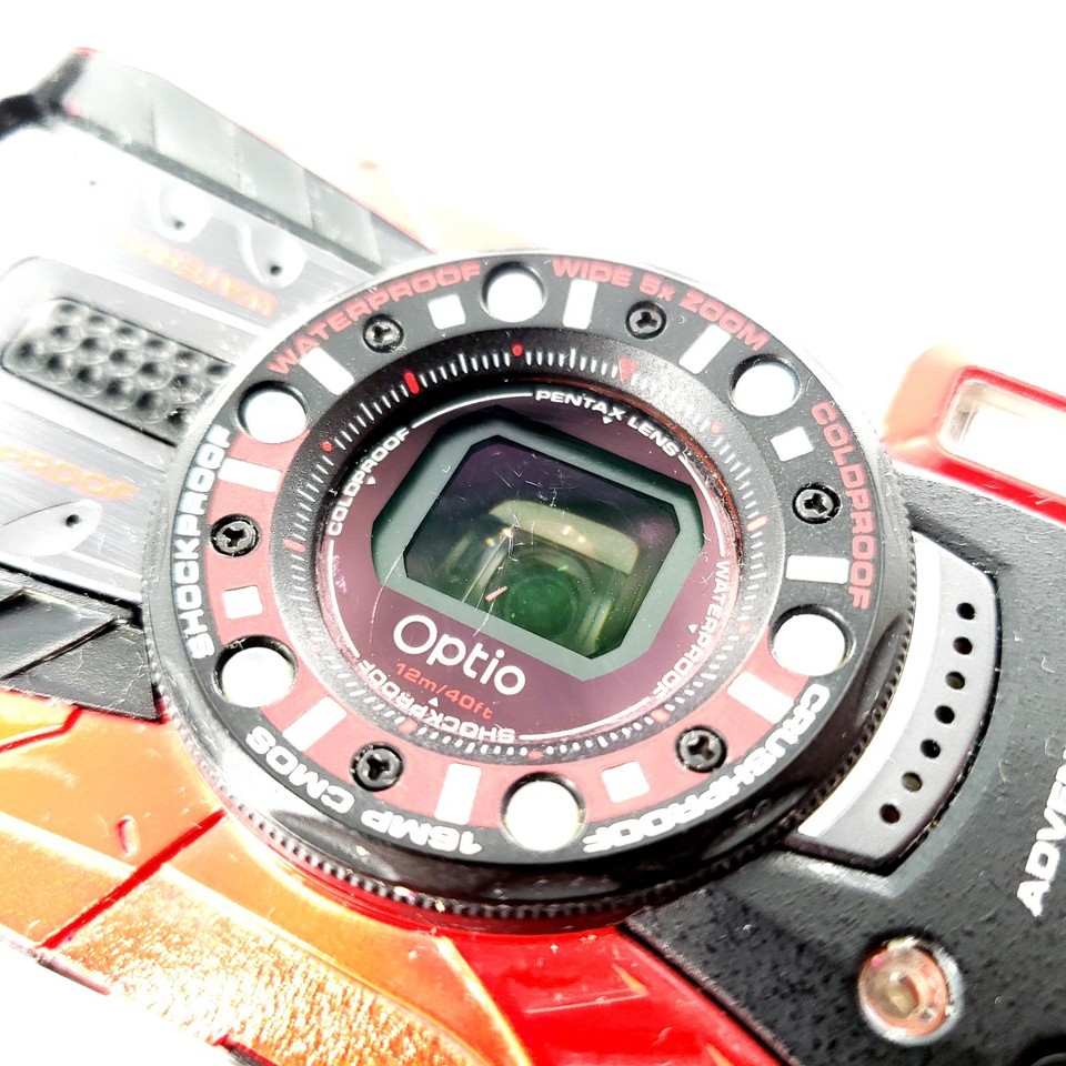 Pentax Optio WG-2 16.0MP Digital Camera Red w/ Charger & Battery Tested ...