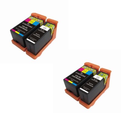 4PK Series 21 22 23 24 Black & Color Ink Cartridges for Dell V313w ...