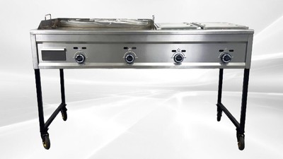 NEW 65" Taco Cart Griddle Warmer Fryer Stainless Steel Propane LP BBQ ...