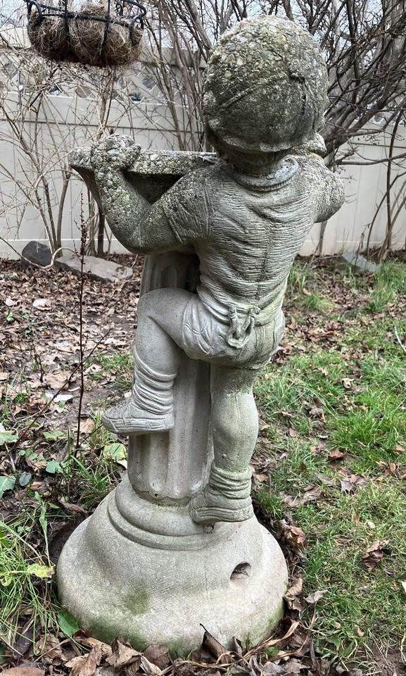1975 Henri Studios Boy with Ice Cream Cone Garden Fountain Statue Large ...